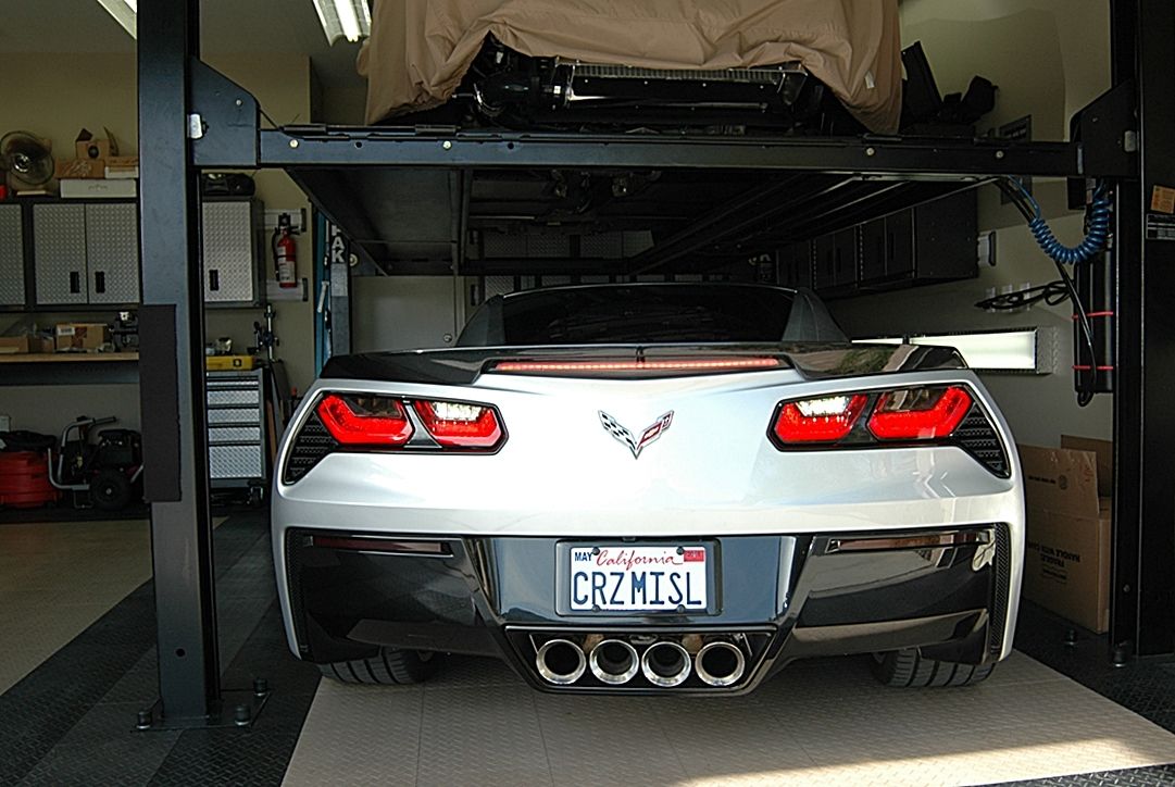 Four post lift install; pictures of stacked Corvettes in tight overhead ...