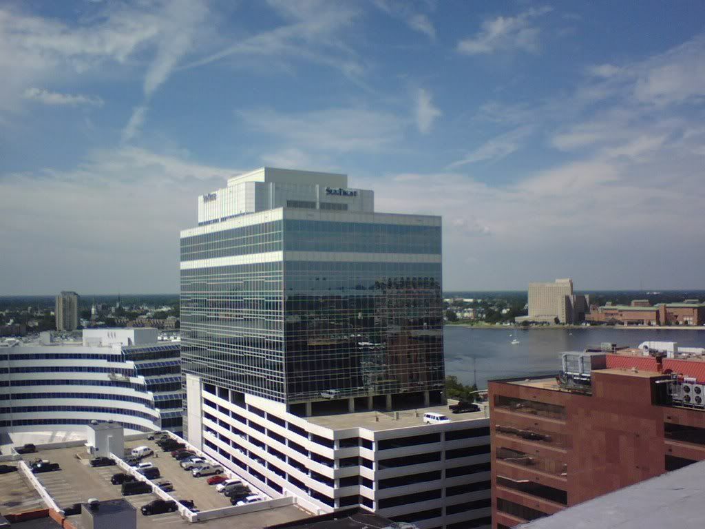 Pics from work, 12 stories up view of Downtown Norfolks waterside ...